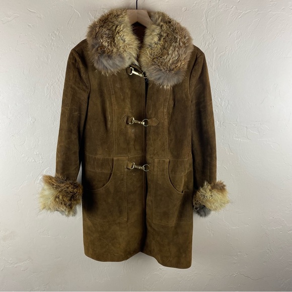 Vintage | Jackets & Coats | Vintage German Suede Fur Coat Echtes Leder ...